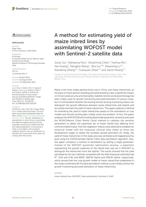 Pdf A Method For Estimating Yield Of Maize Inbred Lines By