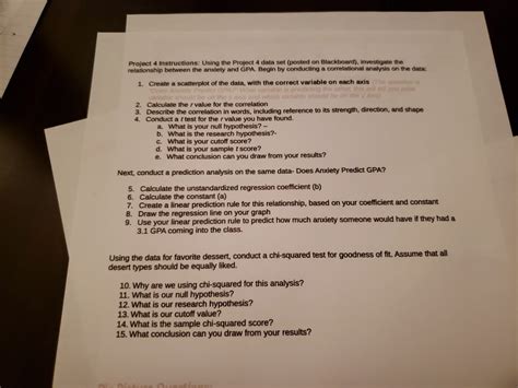 solved project 4 instructions using the project 4 data set