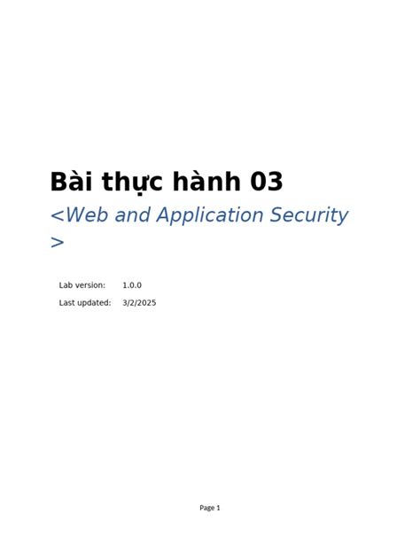Lab 03 Lỗ Hổng Api Broken Object Và Unrestricted Resource Pdf