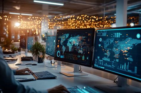 software engineers working with global data and futuristic user