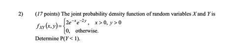 Solved Points The Joint Probability Density Function Of Chegg