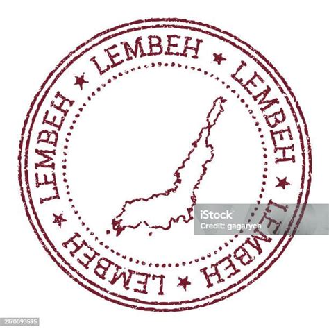 Lembeh 섬 지도를 가진 둥근 고무 도장 원형 텍스트와 별 벡터 일러스트 레이 션과 빈티지 빨간 여권 스탬프 Lembeh에 대한 스톡 벡터 아트 및 기타 이미지 Istock