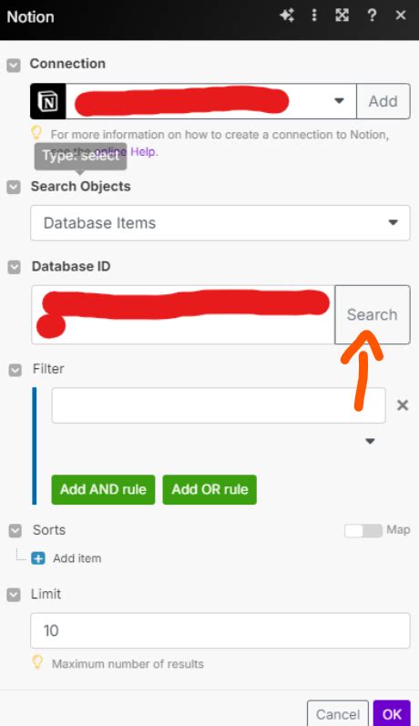 How To Use Notions Search Objects Module To Find A Database Item And