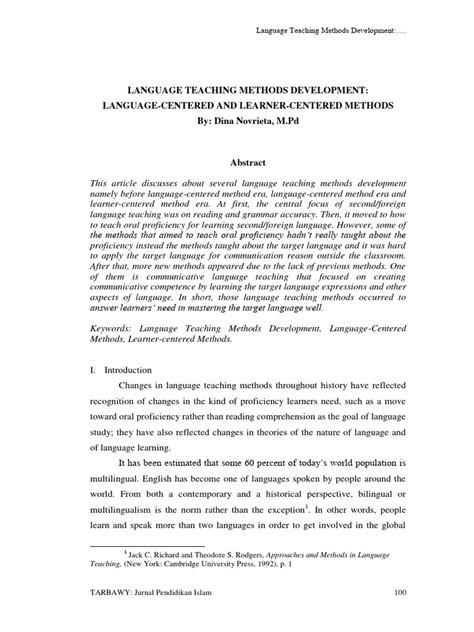 Language Teaching Methods Development La Pdf Language Education