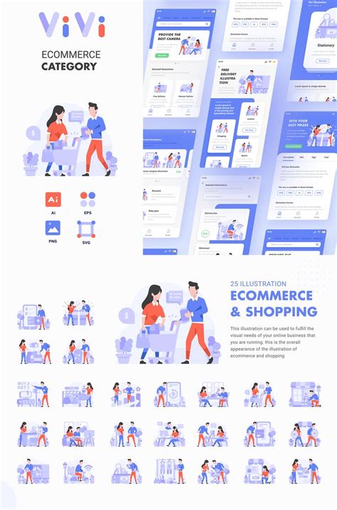 VIVI Vol II Beautiful Flat Style Illustration For Your Ecommerce And