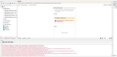 Error Starting Robotic Enterprise Framework Project Help Uipath