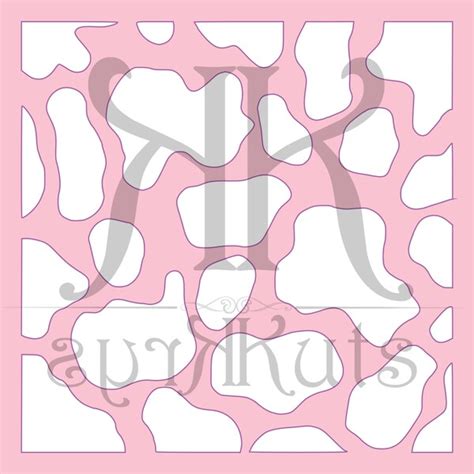 Cow Print Stencil Etsy