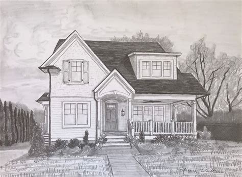 9x12 Drawing Of House Pencil Sketch Pencil House Drawing House