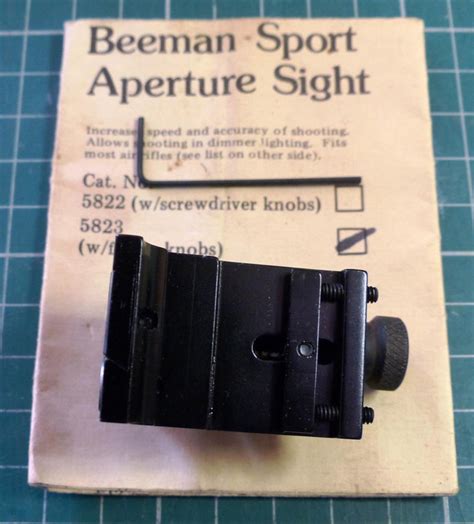 Beeman Williams Rear Peep Sight Sights Telescopic Diopter Optical Open Vintage