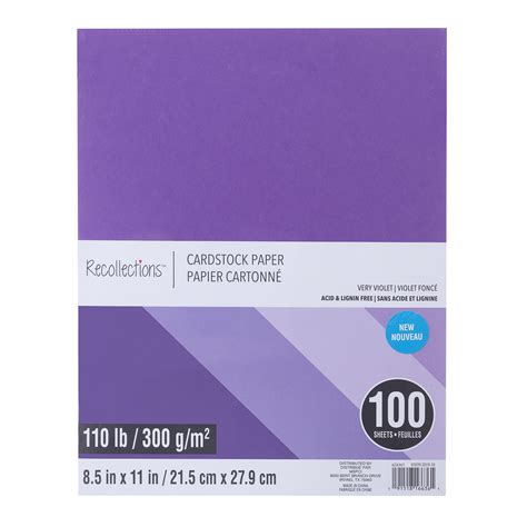 Recollections 600 Sheets Very Violet 85 X 11 Cardstock Paper Acid