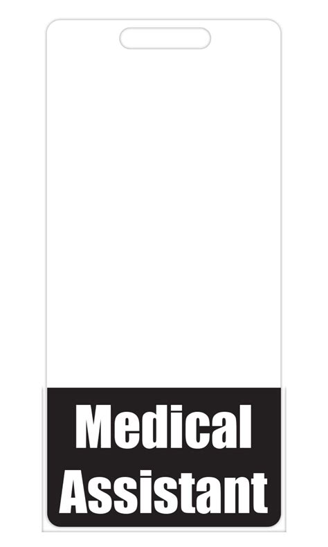Medical Assistant Badge Buddy Black Vertical Heavy Duty Badge Tags