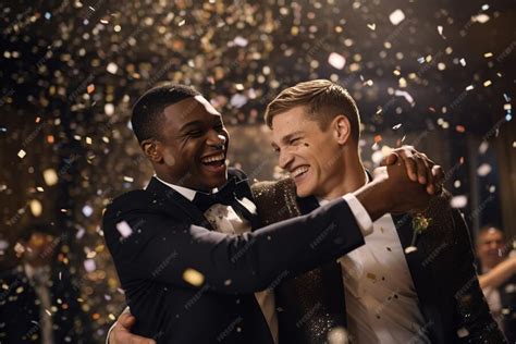 Premium Ai Image Homosexual Gay Wedding Celebration Two Young Gay Men