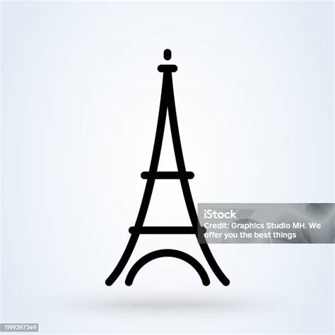 에펠 파리 타워입니다 간단한 벡터 현대 아이콘 디자인 그림입니다 로고에 대한 스톡 벡터 아트 및 기타 이미지 로고 파리 일