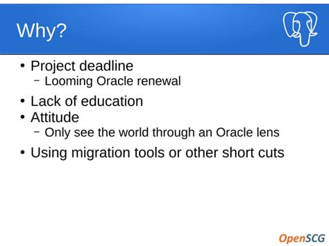 Top 10 Mistakes When Migrating From Oracle To Postgresql Ppt