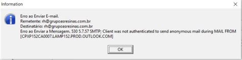 Erro Ao Conectar O Smtp O Servidor Requer Uma Autenticação Segura Ou O