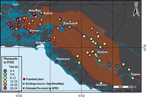 Map Of The Spatiotemporal Distribution Of The Georeferenced Phone Calls Download Scientific
