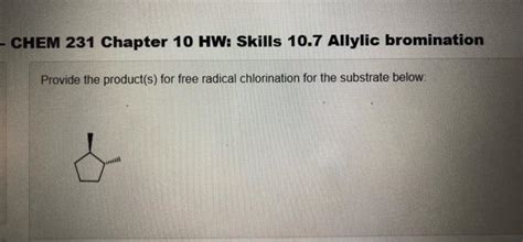 Solved Provide the product(s) of radical bromination for the | Chegg.com