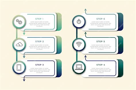 전문적인 평면 인포 그래픽 단계 무료 벡터