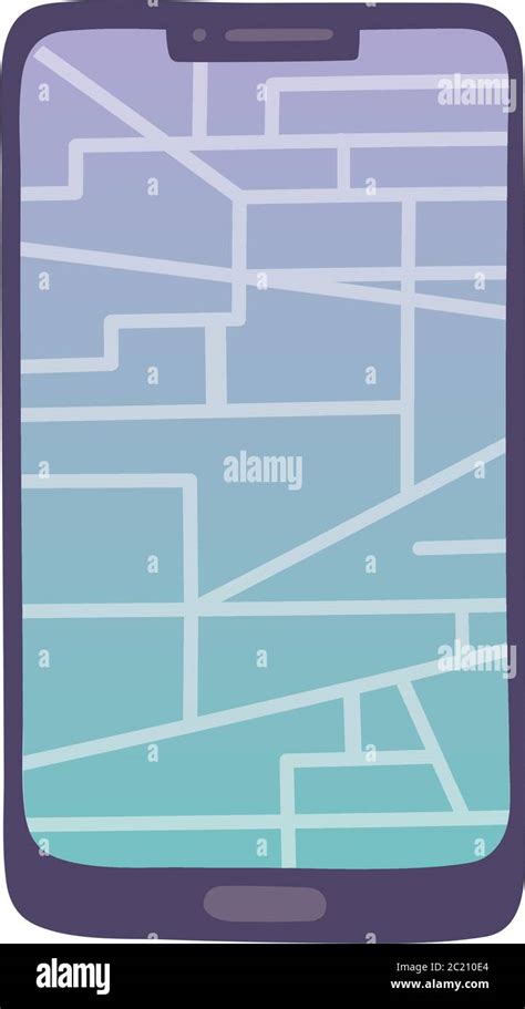 Smartphone Gps Navigation Map App Isolated Icon Design White Background