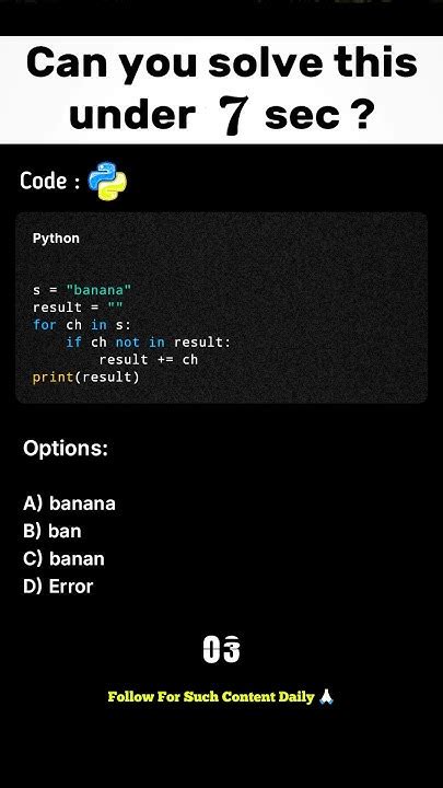 Python Interview Question Daily Coding Quiz Shorts Day 11 Video