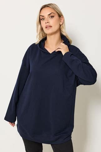 Yours Hoodie In Marineblau Mit Ziernaht Yours Clothing
