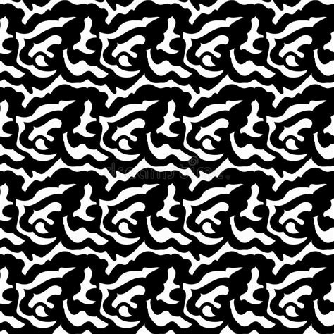 Seamless Monochrome Abstract Pattern On A White Background High Quality Vector Illustration For