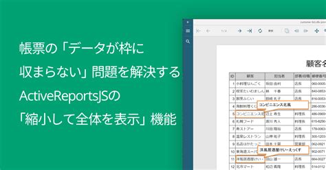 帳票の「データが枠に収まらない」問題を解決するactivereportsjsの「縮小して全体を表示」機能 Mesciusdevlog