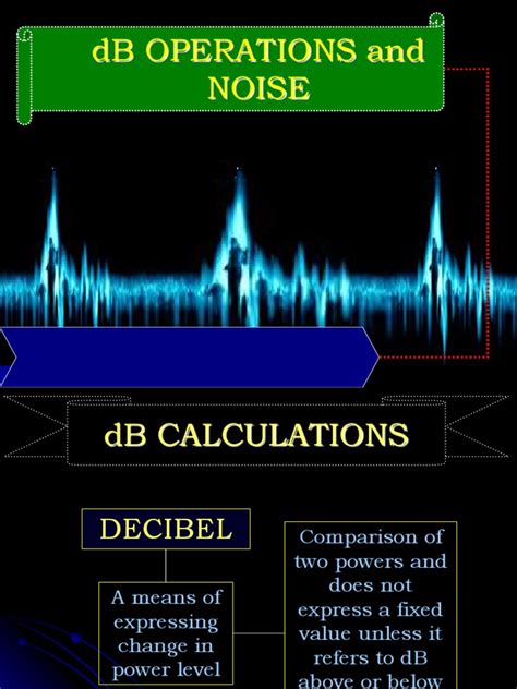 Db Operations And Noise Decibel Signal To Noise Ratio
