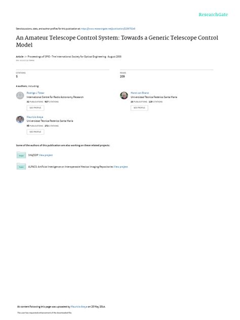 An Amateur Telescope Control System Towards A Gene Pdf Class