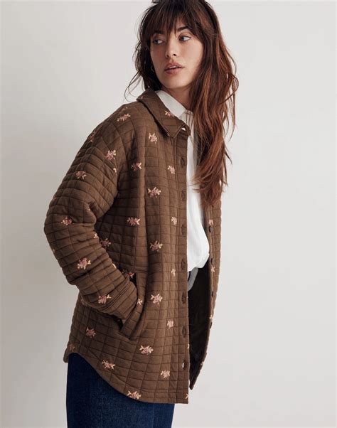 Quilted Shirt Jacket In Floral Madewell