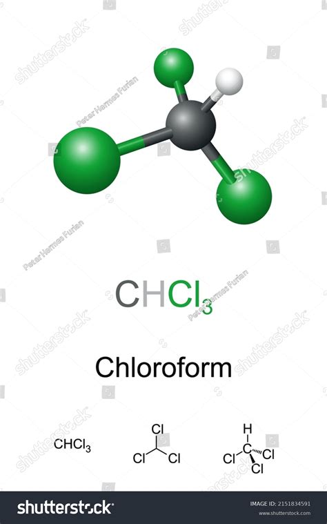 Chloroform Trichloromethane Ball And Stick Model Molecular Chemical Stock Vector Royalty Free