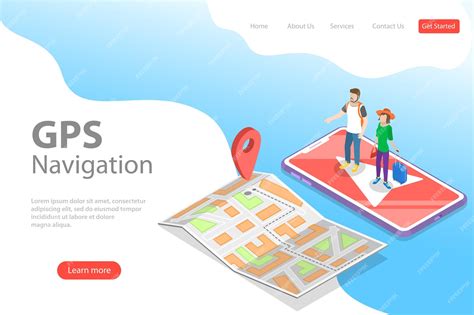 Premium Vector Isometric Flat Vector Landing Page Tempate Of Mobile Pgs Navigation City Map