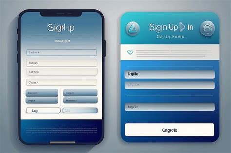 Premium Photo Set Of Sign Up And Sign In Forms Bluegray Gradient
