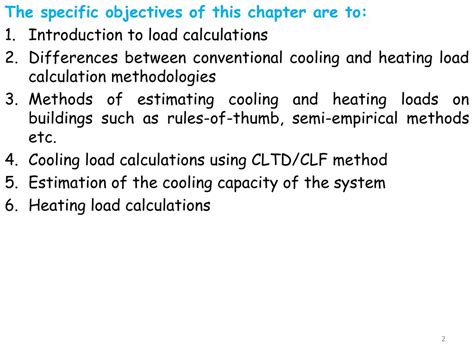 Ppt Cooling And Heating Load Calculations Estimation Of Required Coolingheating Capacity