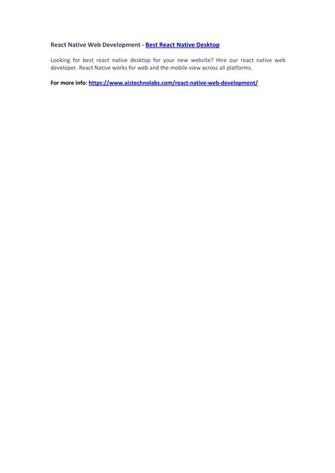 Ppt React Native Web Development Best React Native Desktop