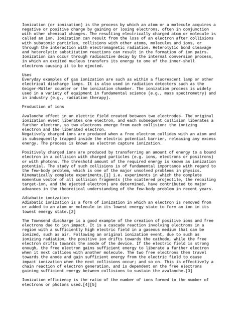 Ionization Pdf Ionization Theoretical Physics