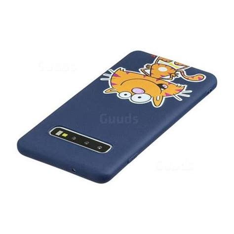Blue Cute Cat Soft Kiss Candy Hand Strap Silicone Case For Samsung Galaxy S Plus Inch