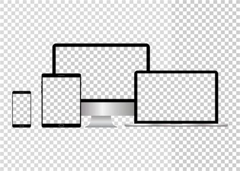 Premium Vector Realistic Vector Laptop Tablet Computer Monitor And