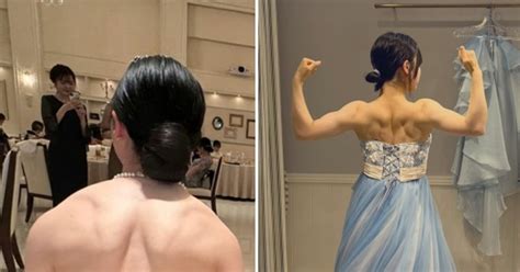 견갑근 빡 웨딩드레스에 성난 등근육 주인공은 누구