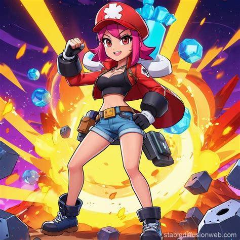 Brawl Stars Jessie In Dynamic Combat Pose Stable Diffusion Online