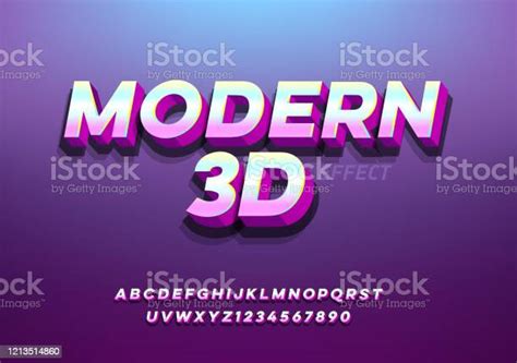 벡터 의 현대 3d 대담한 빈티지 컬러 알파벳 디자인 3차원 형태에 대한 스톡 벡터 아트 및 기타 이미지 3차원 형태 문자 벡터 Istock