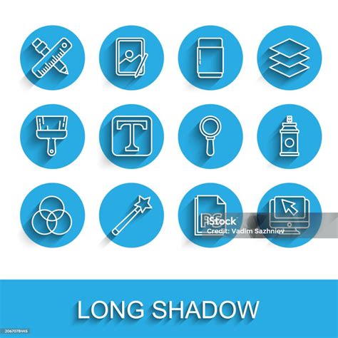 선 Rgb 및 Cmyk 색상 혼합 마술 지팡이 십자 눈금자 연필 Ps 파일 문서 컴퓨터 모니터 커서 텍스트 페인트 스프레이 캔 및 돋보기 아이콘을 설정합니다 벡터 Cmyk에