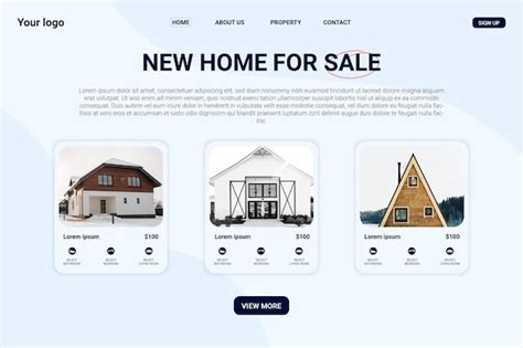 Premium Vector | Home sale website landing page design template