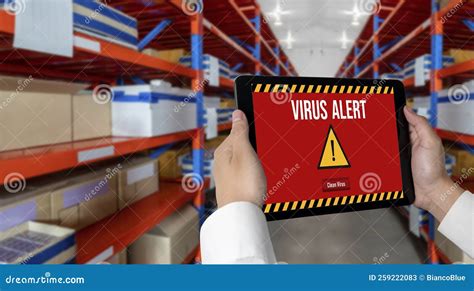 Virus Warning Alert On Computer Screen Detected Modish Cyber Threat Stock Image Image Of