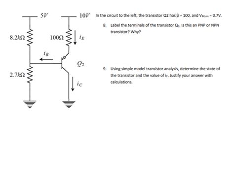 Get Answer Week Simple Model Transistor Analysis V V In The Circuit To Transtutors