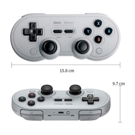 8bitdo Sn30 Pro Bluetooth Gamepad Hall Effect Update Gray Edition With Joysticks Rumble