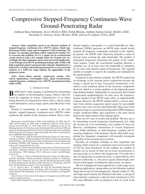 Pdf Compressive Stepped Frequency Continuous Wave Ground Penetrating Radar