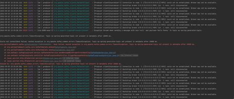 handling connection errors with kafkatemplate when cluster not