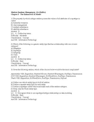 Ex3 Answers Exercise 3 Use The Database Shown In Figure 1 To Answer Problems 1 7 FIGURE 1 The