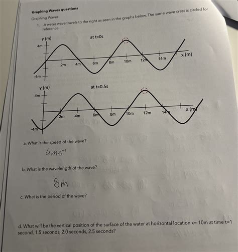 [solved] Graphing Waves Questions Graphing Waves A Water Wa